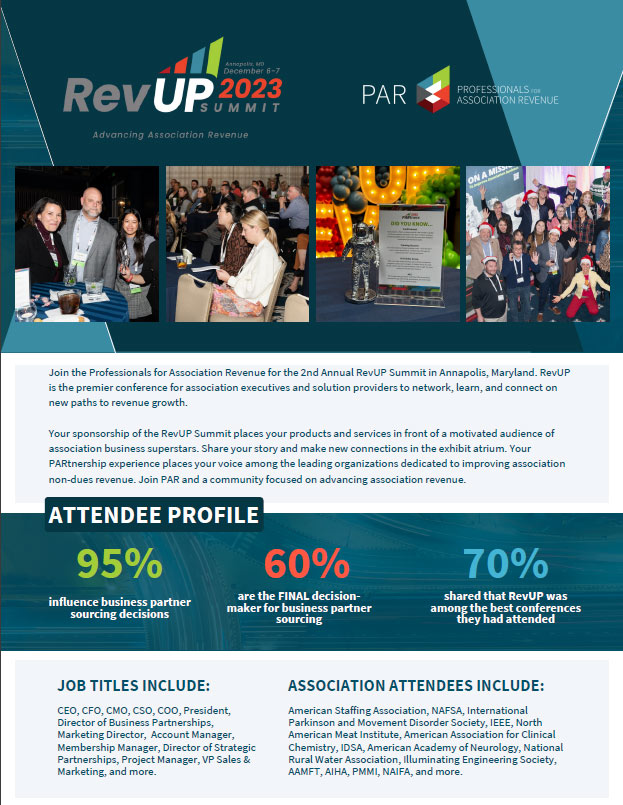 RevUP 2023 PARtner Sponsorship | Professionals for Association Revenue